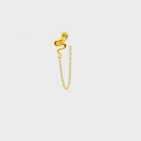 Single Crystal Eye Snake Stud Chain – CM Jewellery Designs Ltd